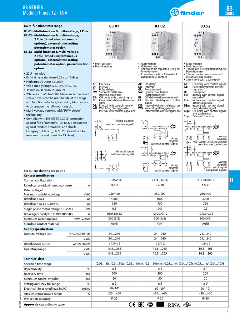 Datasheet timer | PDF | Switch | Electric Power