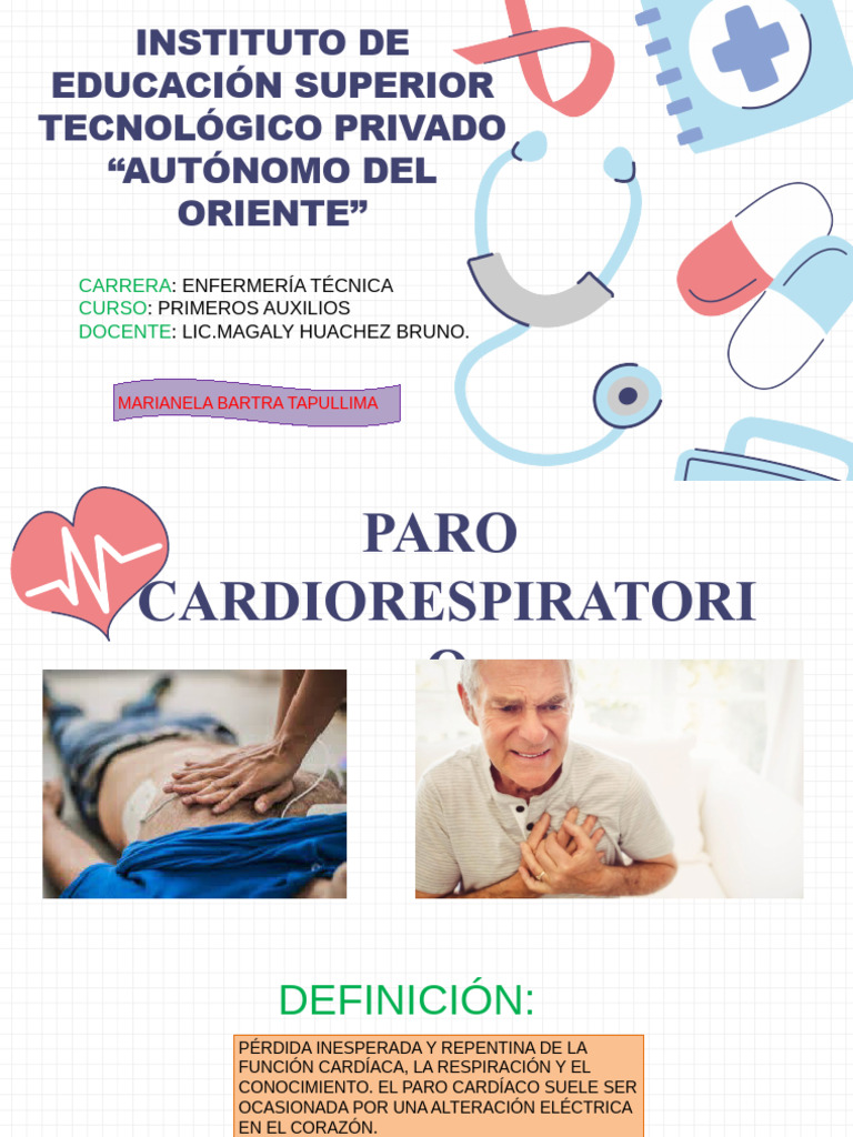 Paro Cardiorespiratorio | PDF | Reanimación cardiopulmonar | Paro cardíaco
