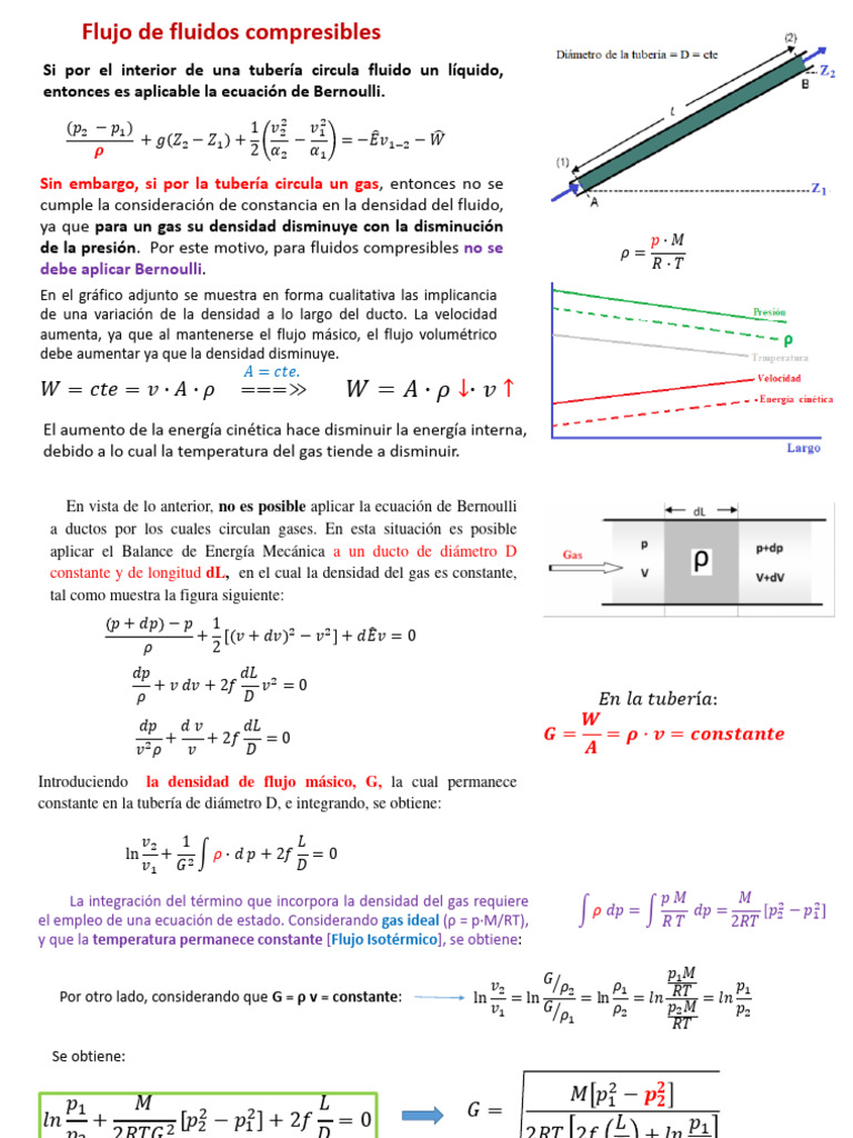 Flujo de Fluidos Compresibles (OU) | PDF | Gases | Química Física
