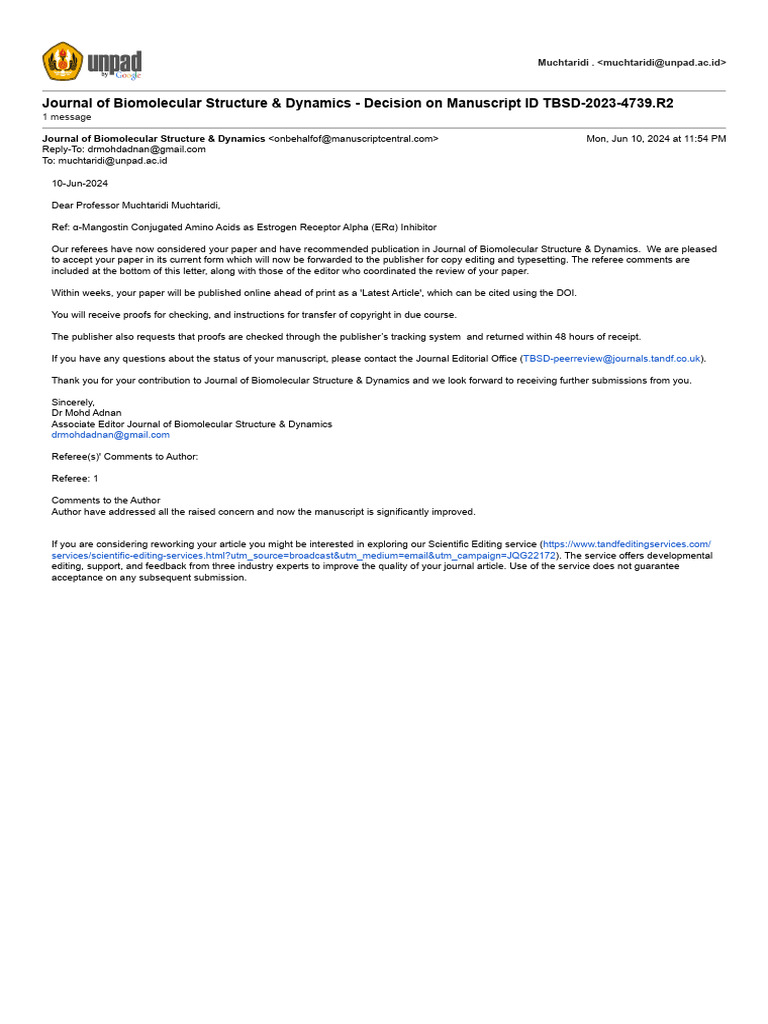 Accepted For Publication Journal Of Biomolecular Structure And Dynamics