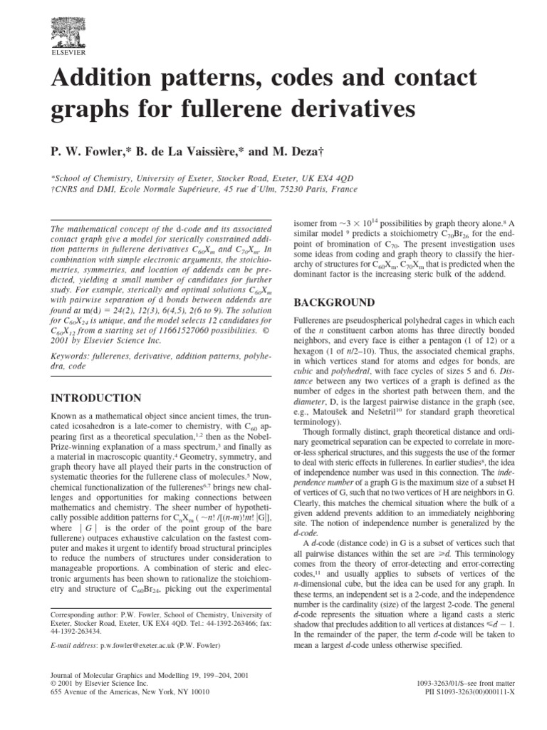 Addition Patterns | Download Free PDF | Fullerene | Tetrahedron
