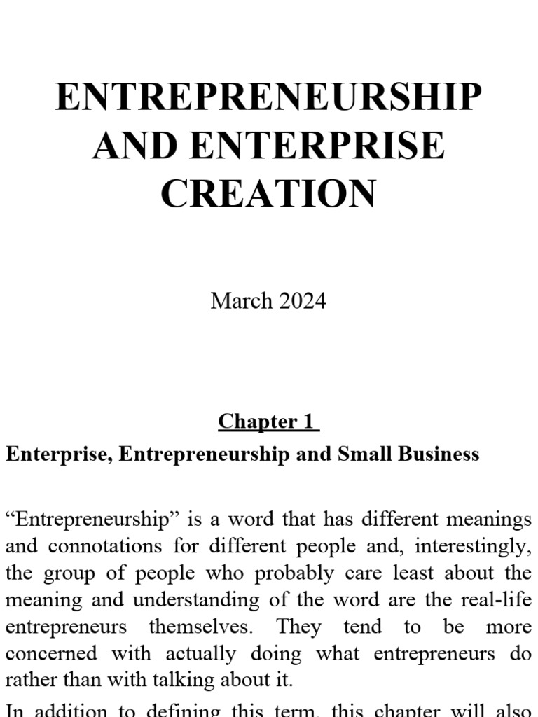 Understanding Entrepreneurship and SMEs | PDF | Entrepreneurship ...