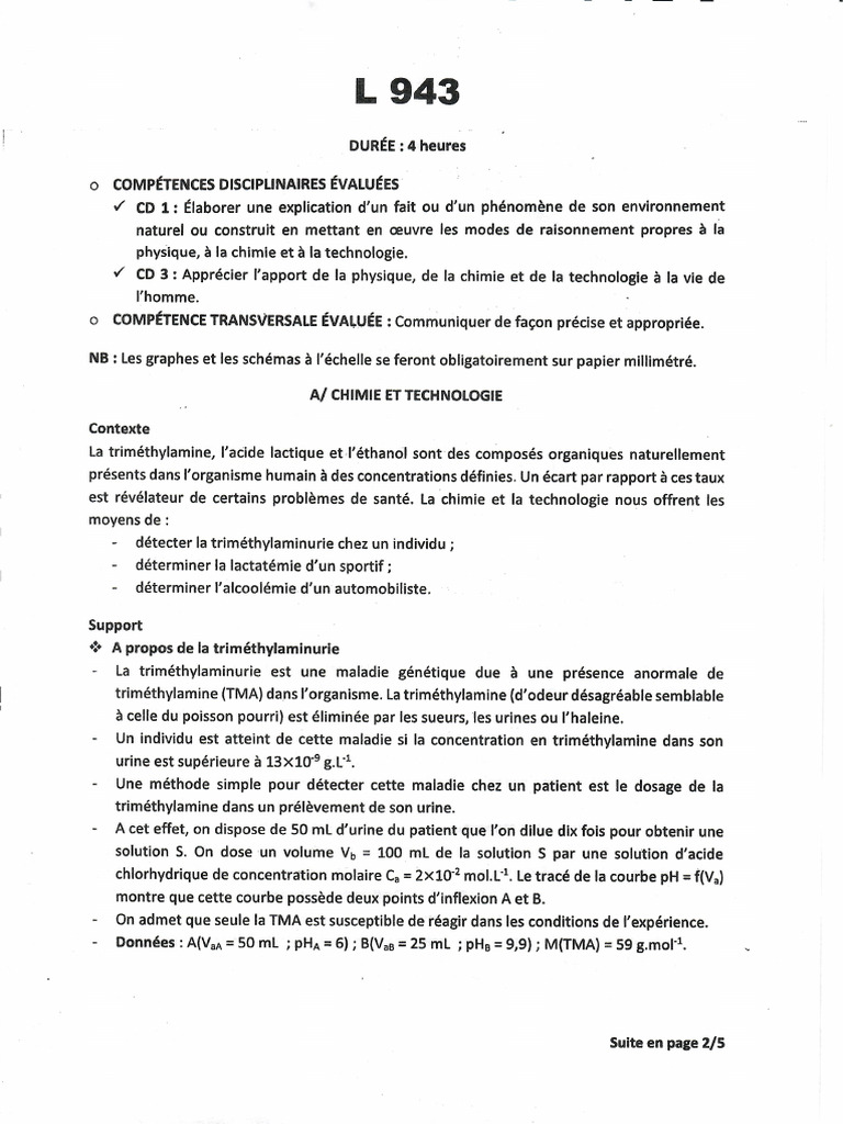Sujet Pct Bac c 2022 | PDF