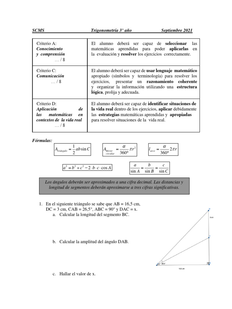 3a Trigonometría (Sept2) | PDF | Trigonometría | Geometría triangular