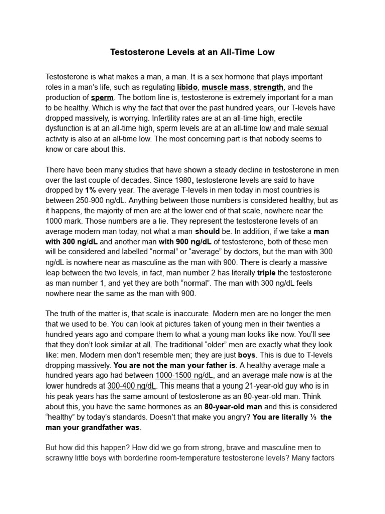 Testosterone Checklist | Download Free PDF | Dieting | Testosterone