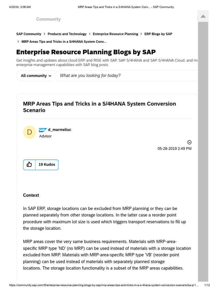 MRP Area Storage Location Migration Guide | PDF | Enterprise Resource ...