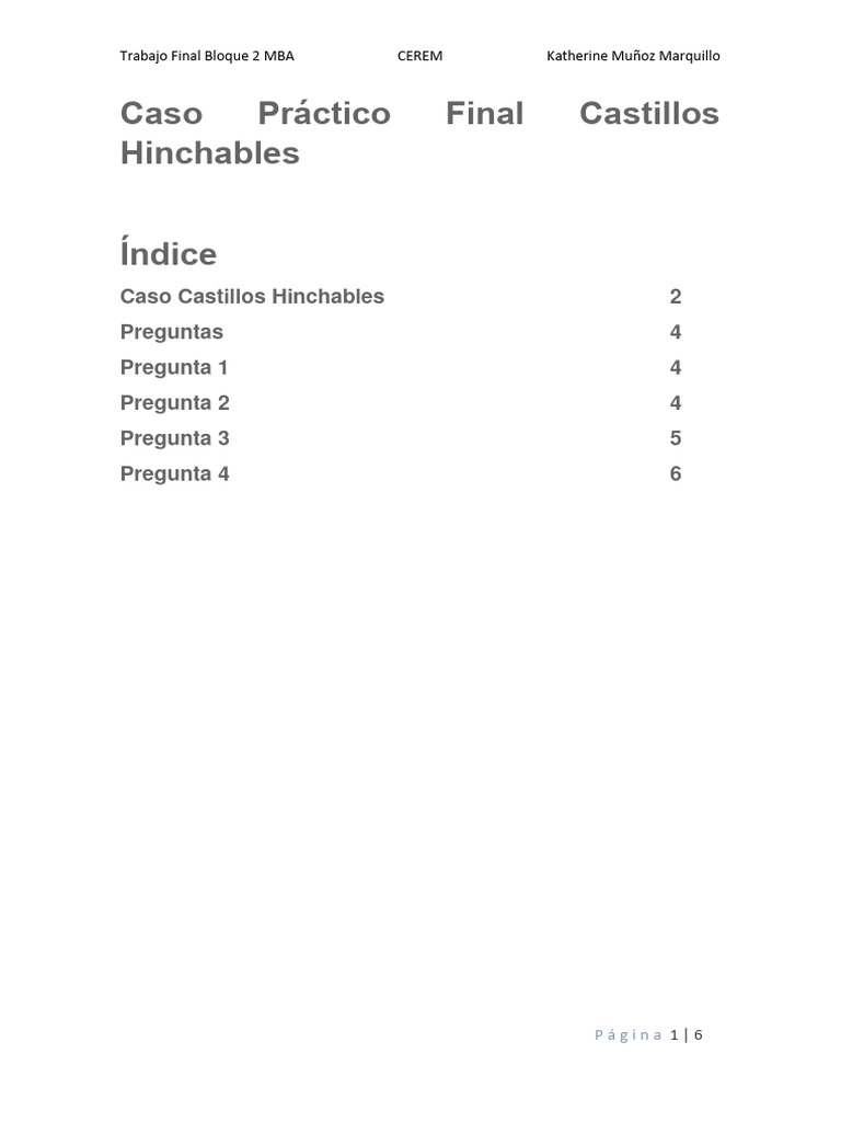 Caso Practico Final Castillos Hinchables | PDF | Marketing | Business