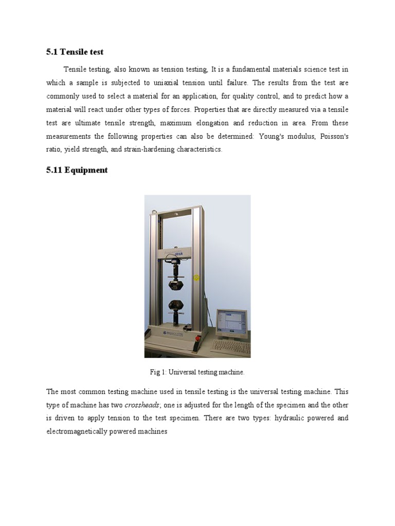 5.1 Tensile Test: Tensile Testing, Also Known As Tension Testing, It Is ...