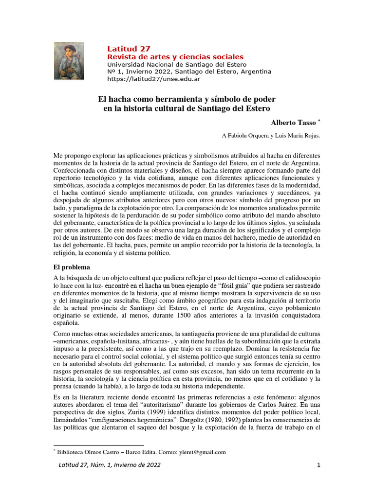 TASSO - El Hacha Como Herramienta | PDF | Imperio Inca | Hacha