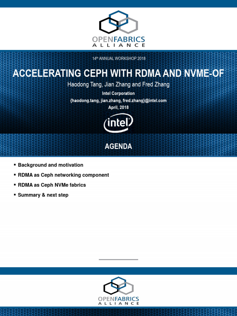 206 HTang AcceleratingCephRDMANVMe-oF | Download Free PDF | Network ... 206 HTang AcceleratingCephRDMANVMe-oF | Download Free PDF | Network ...