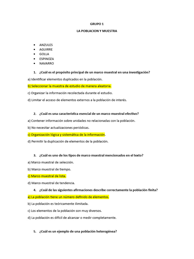 Preguntas para Leccion Estadistica 2 5-c2 | PDF | Muestreo (Estadísticas) | Estadísticas