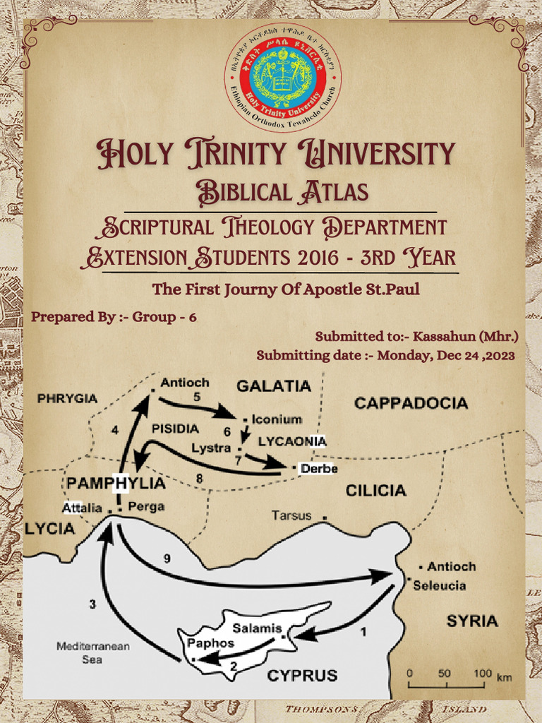 First Journy of St Paul Biblical Atlas assignment | PDF | Paul The Apostle | Early Christianity