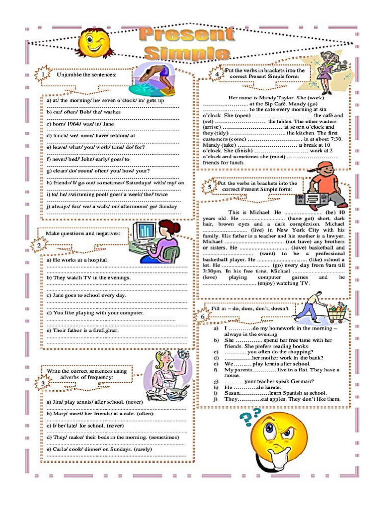 Present Simple Worksheet | PDF