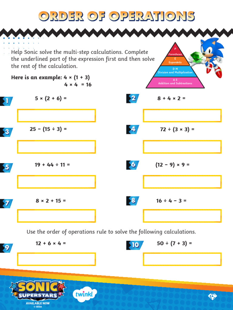 Sonic Multi-Step Math Challenges | PDF | Lexicology | Algebra