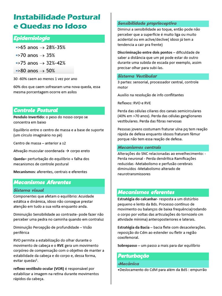 Instabilidade Postural em Idosos | PDF | Sistema visual | Sistema ...
