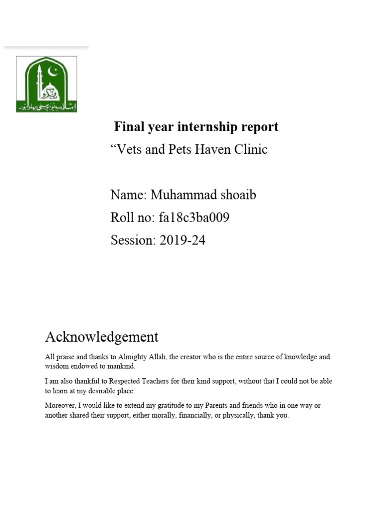 Internship report final | Download Free PDF | Clinical Medicine | Medical Specialties