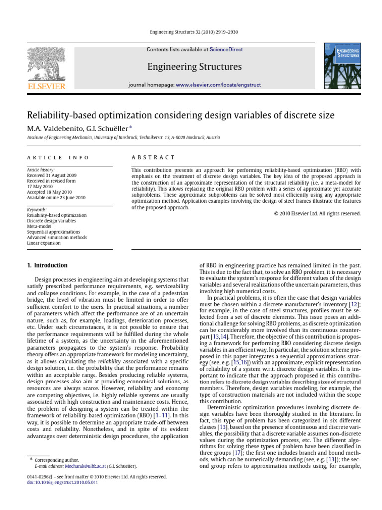 10 valdebenito2010 | PDF | Mathematical Optimization | Reliability Engineering
