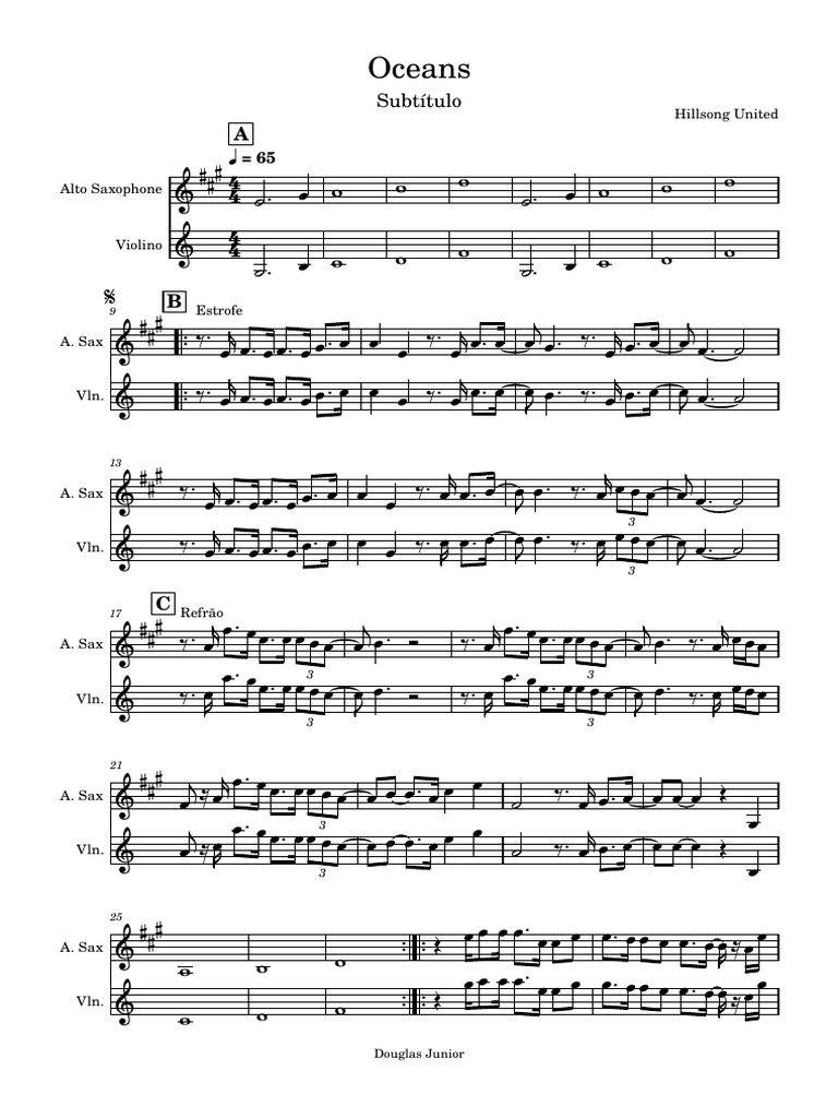 Oceans | PDF | Saxophone | Woodwind Instruments