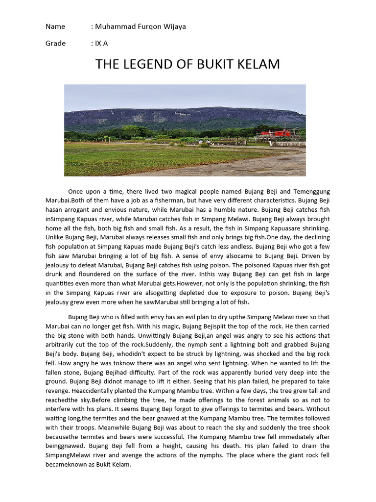 The Legend of Bukit Kelam | PDF
