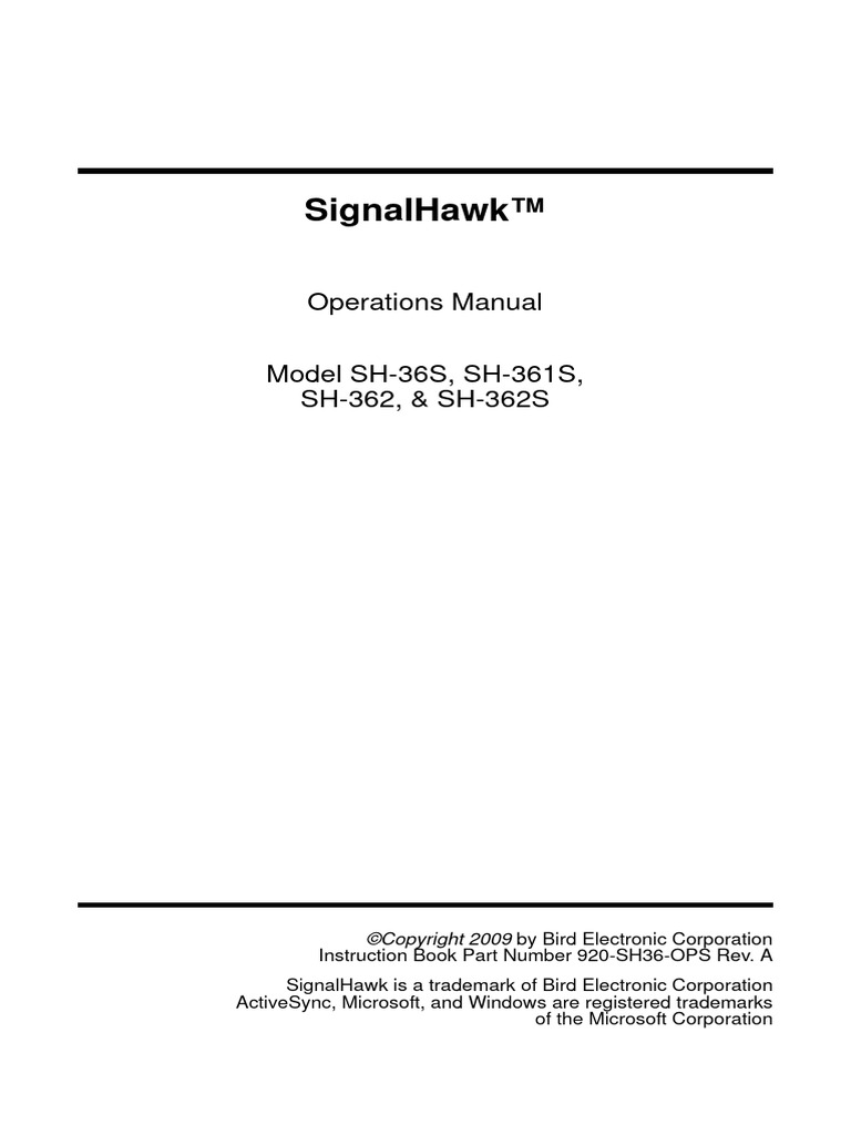 Bird Signal Hawk User | Download Free PDF | High Voltage | Electrical Engineering