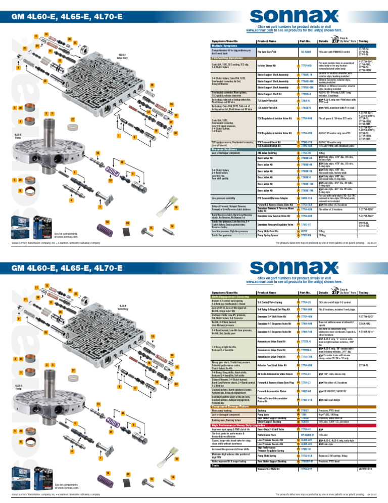 GM 4L60-E, 4L65-E, 4L70-E: Click On Part Numbers For Product Details or ...