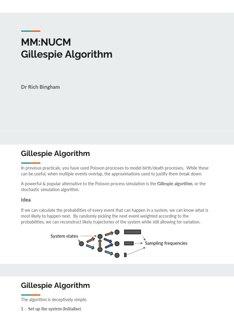Gillespie Algorithm | PDF | Theoretical Computer Science | Statistical ... Gillespie Algorithm | PDF | Theoretical Computer Science | Statistical ...