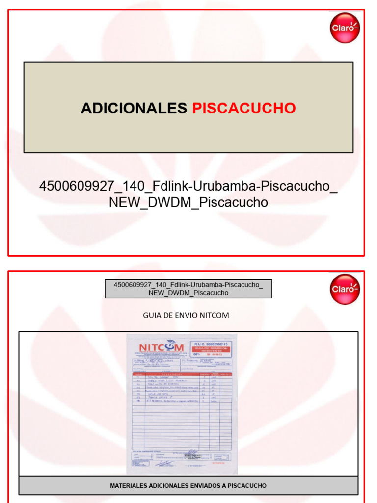 ADICIONALES 4500609927 140 Fdlink-Urubamba-Piscacucho NEW DWDM ...