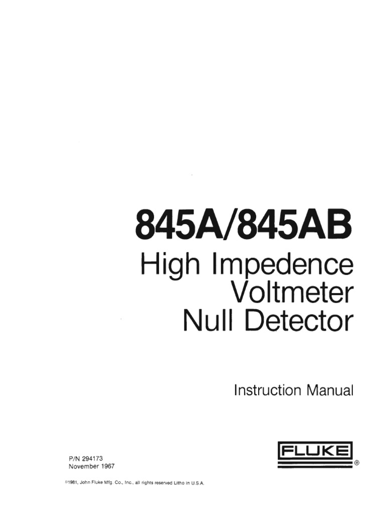 FLK 845A, B Null Meter Serv. | PDF