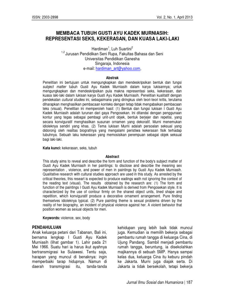 Membaca Tubuh Gusti Ayu Kadek Murniasih | PDF
