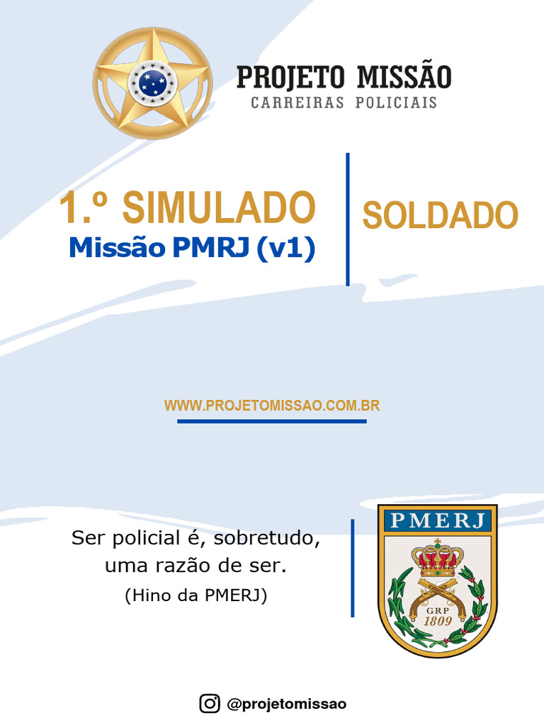 01-Simulado Missao PMRJ Soldado v1 | PDF | Emenda Constitucional | Mulato