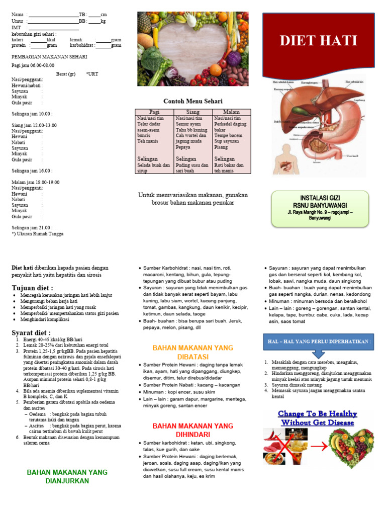Leaflet Diet Hati | PDF