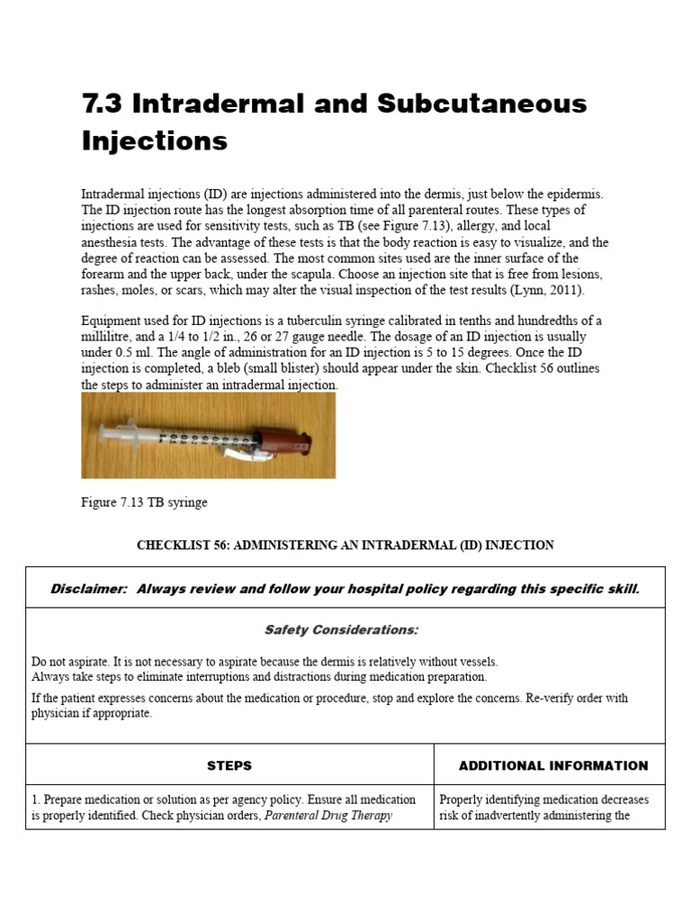 safe giving meds intradermal sc | PDF | Injection (Medicine) | Hypoglycemia