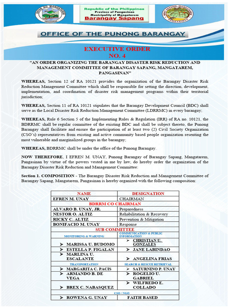 4 Eo Bdrrm March 20 c2023 | Download Free PDF | Government | Risk
