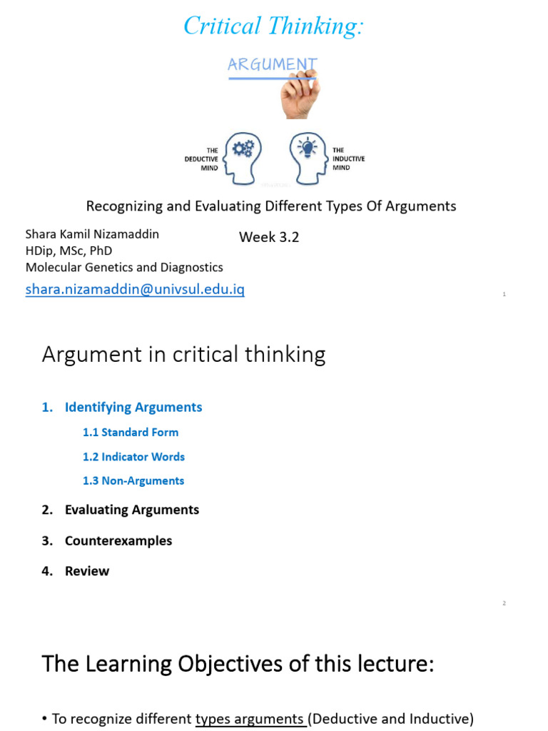 Evaluating Deductive and Inductive Arguments | PDF | Argument | Logic