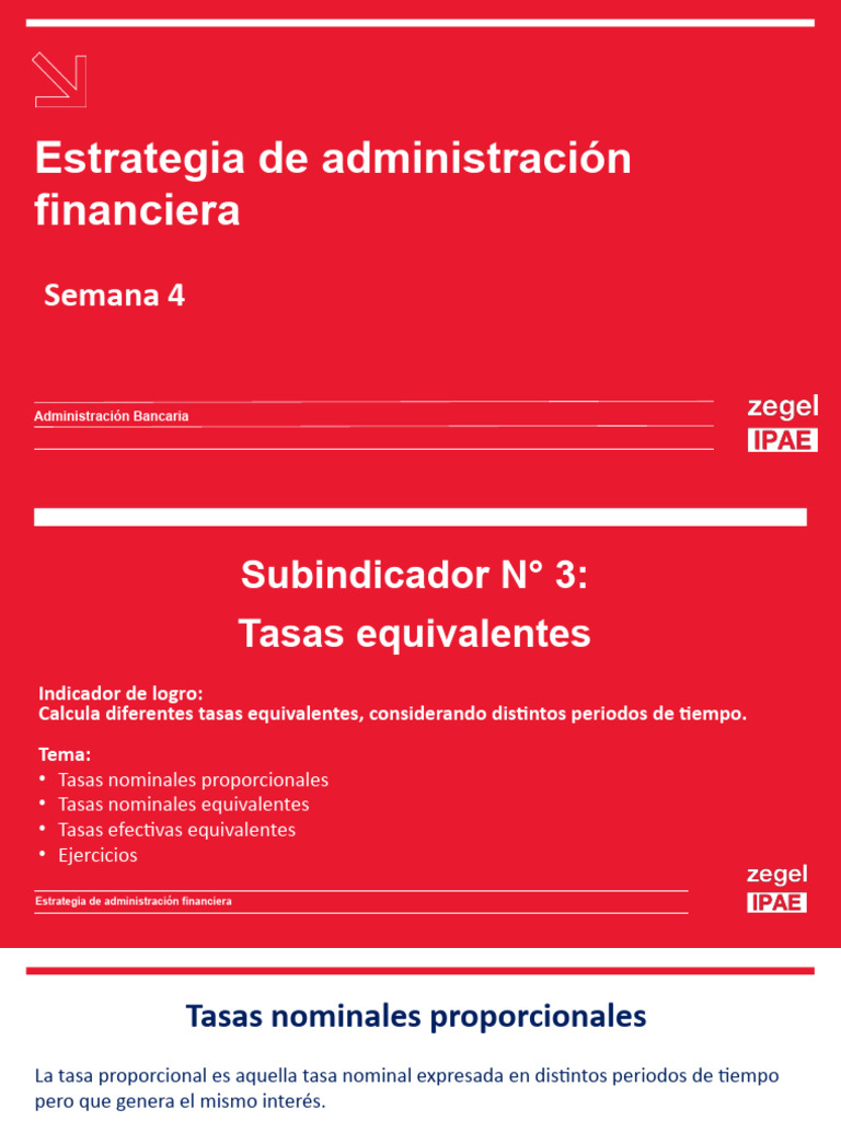 Semana 4 ZEGEL Estrategias Tasas y EC1 | PDF | Préstamos | Dinero