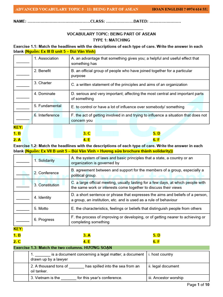 Key Advanced Vocab Unit 5-11 | PDF | Non Aligned Movement | Asia