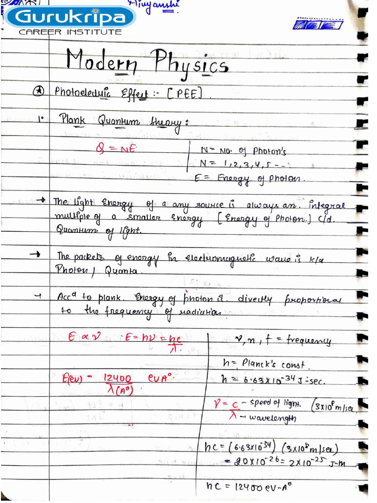 Modern Physics Notes_compressed | PDF