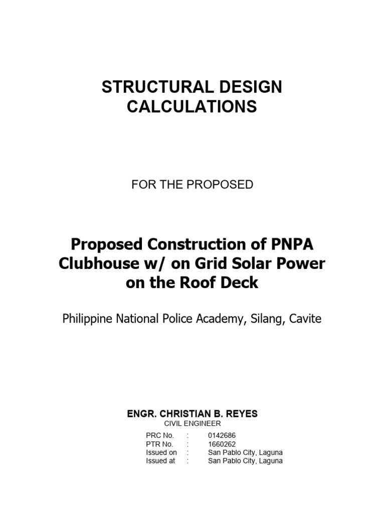Design Calculations pnp CAVITE | PDF | Mechanical Engineering | Structural Engineering