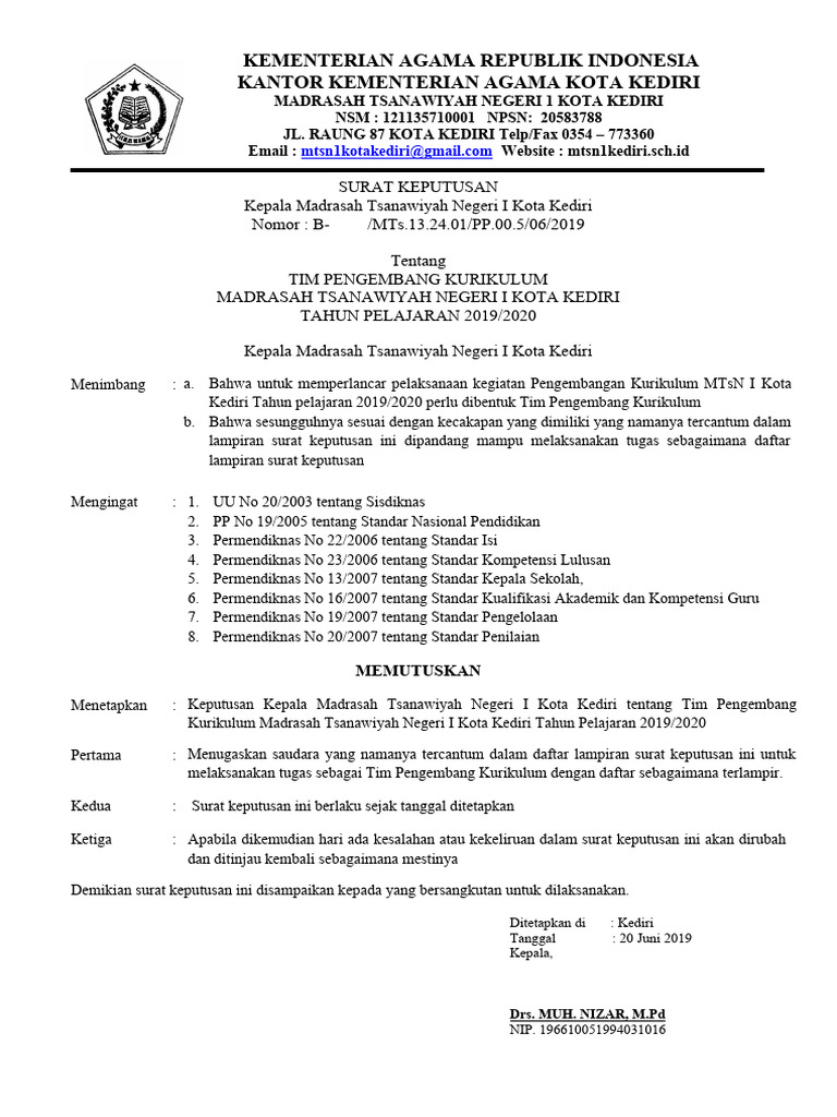 SK Tim Pengembang K-13 | PDF