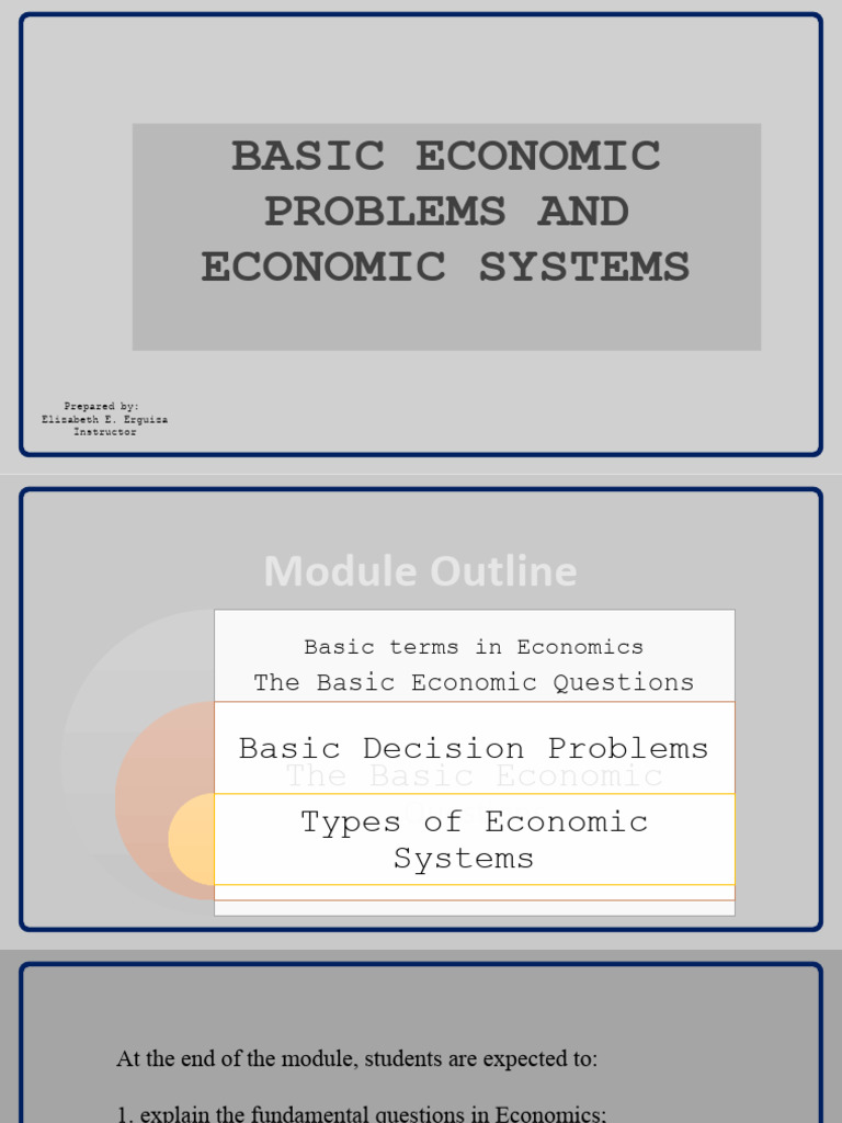 Lesson 2 Basic Economic Problems and Economic Systems | Download Free ...