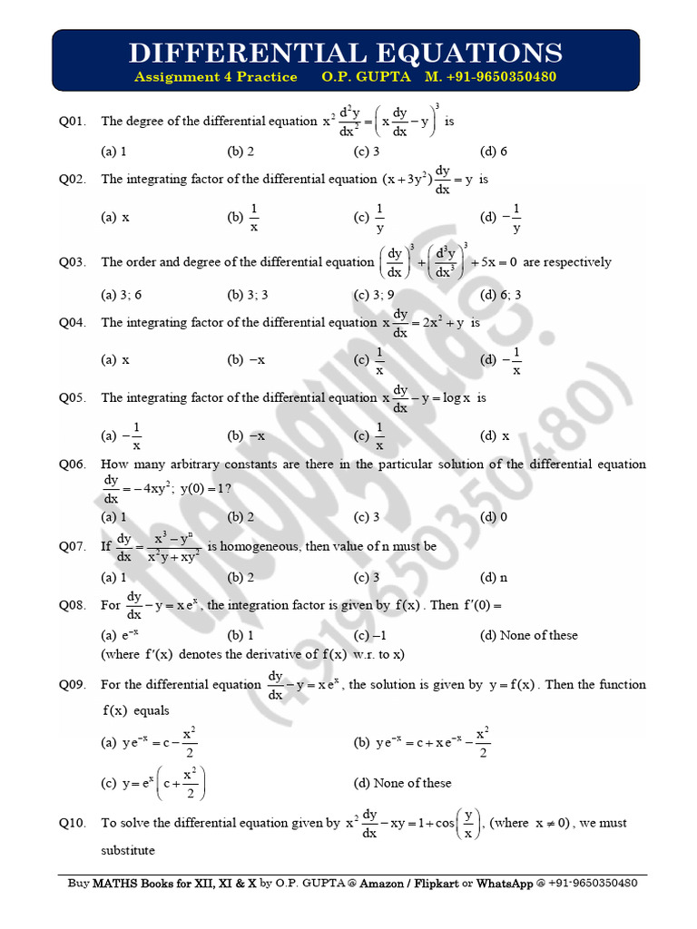 A4P Differential Equations | Download Free PDF | Ordinary Differential Equation | Equations