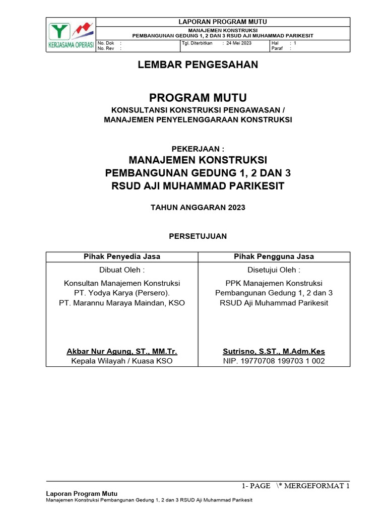 Laporan Program Mutu | PDF
