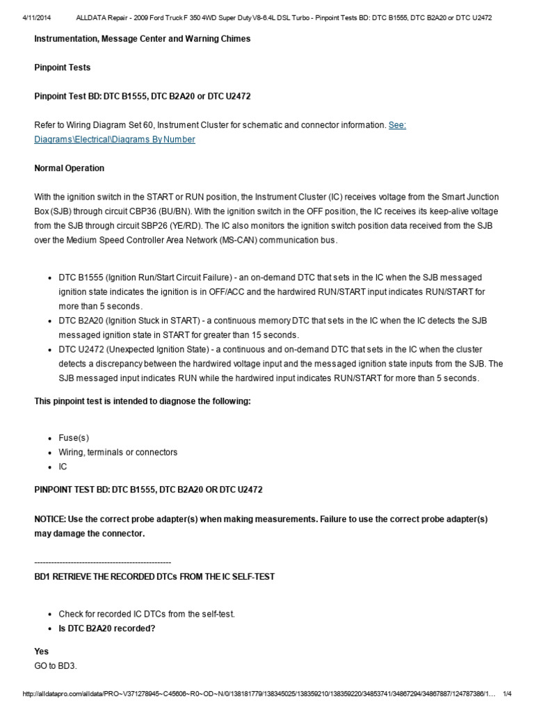 B2A20 - 2009 Ford Truck F 350 4WD Super Duty V8-6 | PDF | Electrical ...