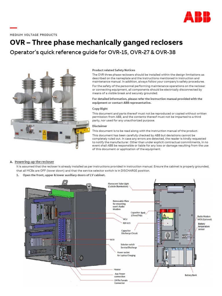OVR Recloser Quick Reference Guide | PDF | Relay | Electrical Connector