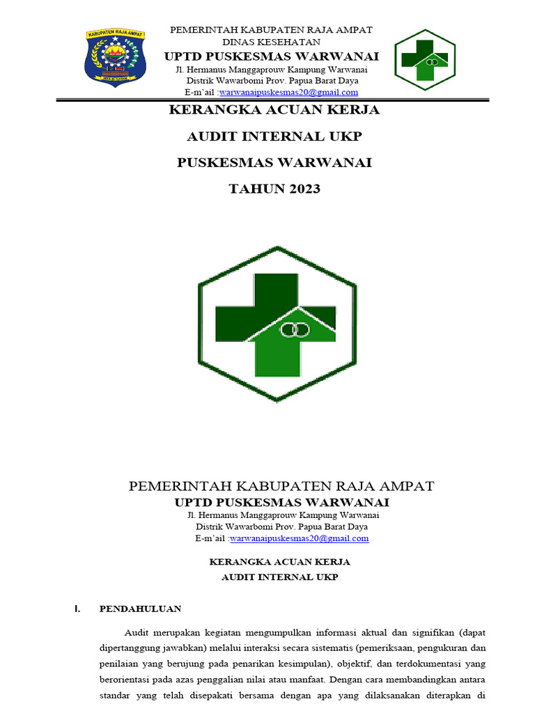 KRITERIA 1.6.3 KAK Audit Internal UKP 2023 | PDF