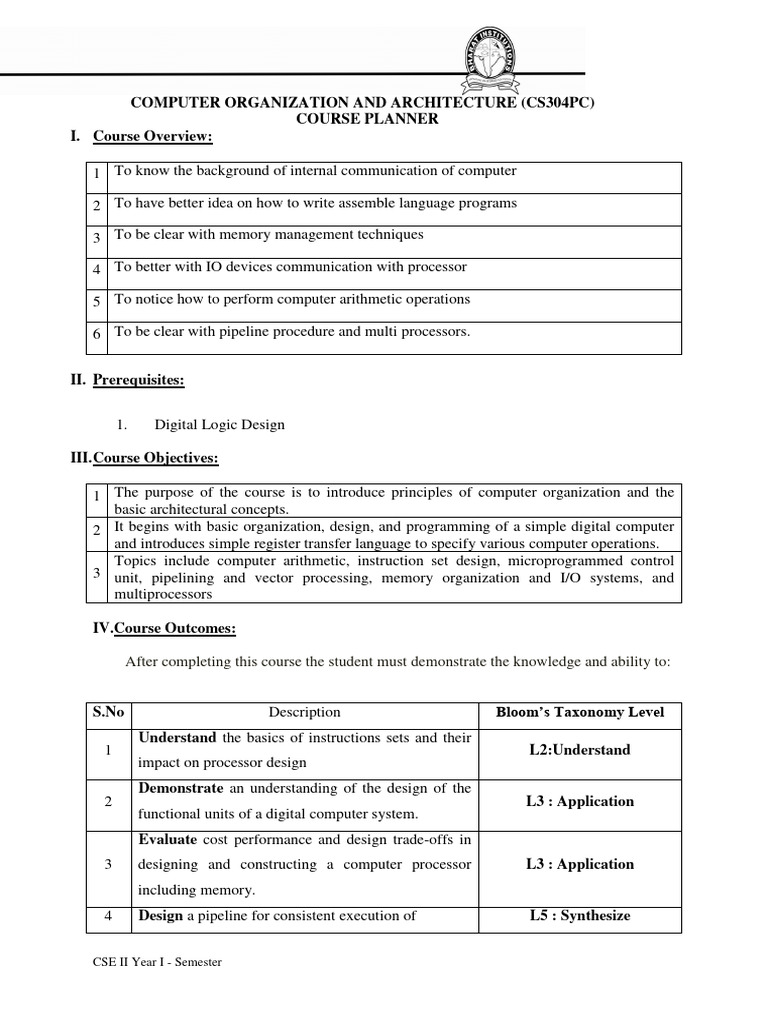 CSE-COA | PDF | Central Processing Unit | Cpu Cache