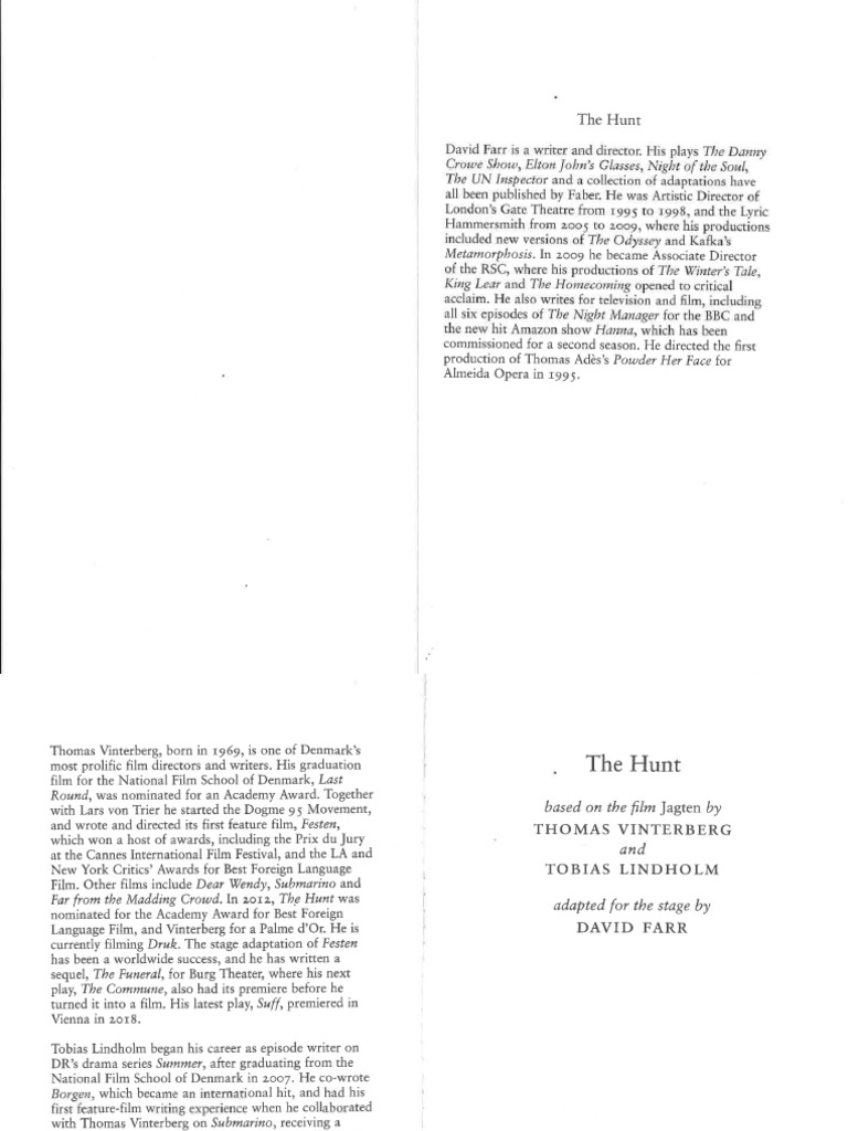 The Hunt Adapted by David Farr | PDF