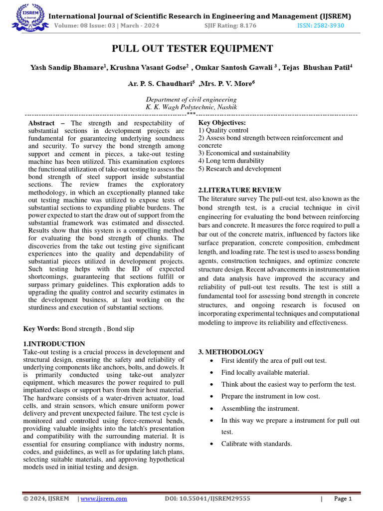 Reserch Paper Pull-Out-Tester-Equipment | PDF | Reliability Engineering ...