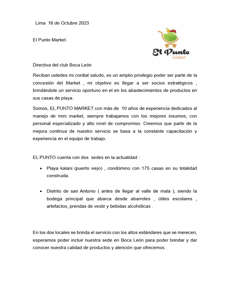 El Punto Market Boca Leon 2023 | PDF