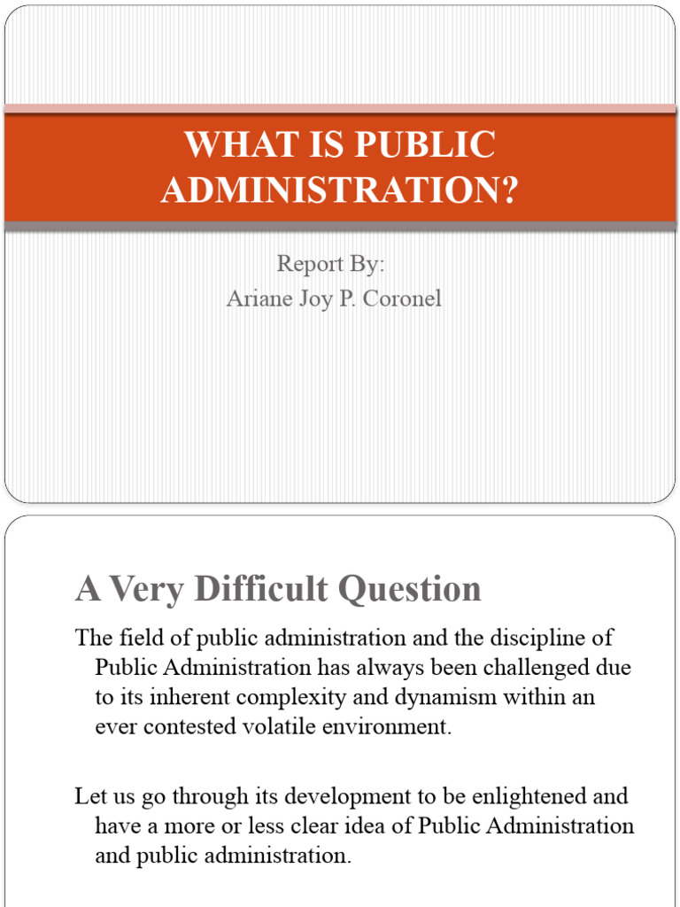 What Is Public Administration | PDF | Public Administration | Science